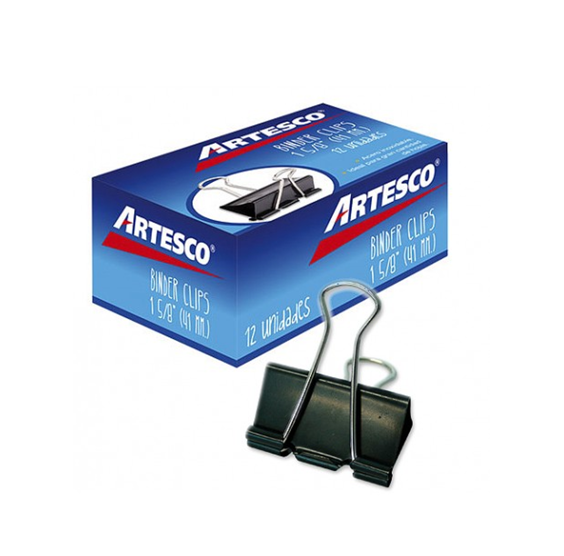 COD. 1814.000 - BINDER CLIP 1 5/8 41MM CAJ X 12 UND ARTESCO - CIMERTEC